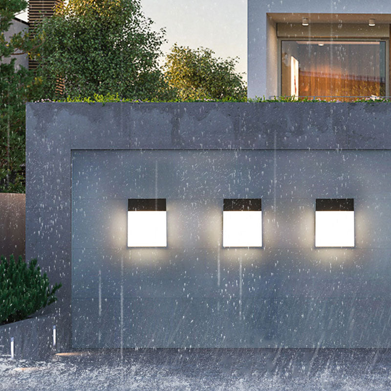 Coralie's Modern LED Outdoor Wall Light - Sleek Black Rectangle Sconce ...
