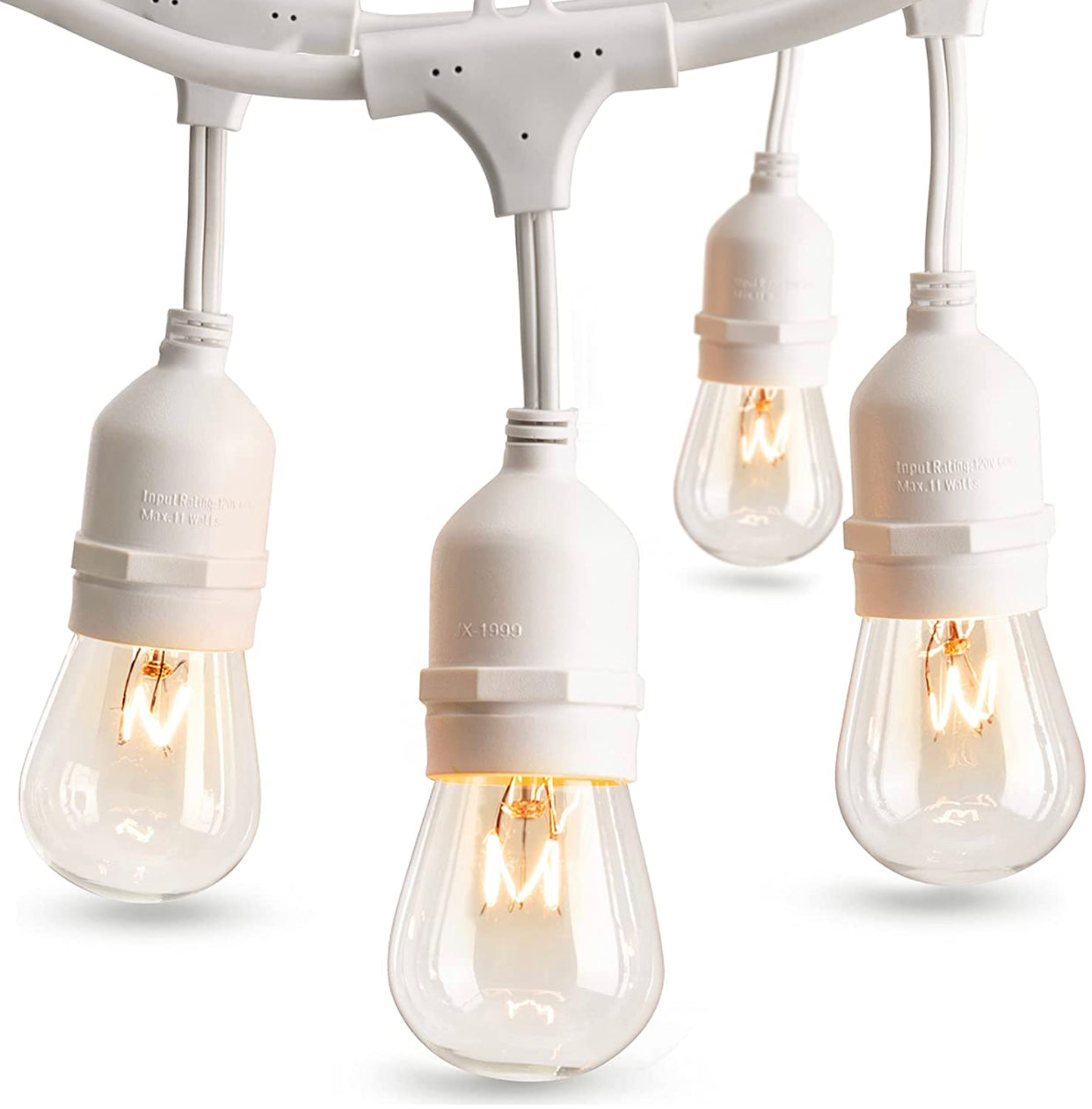 48 Ft Plug-In LED Outdoor String Lights Waterproof- Hanging, Dimmable ...