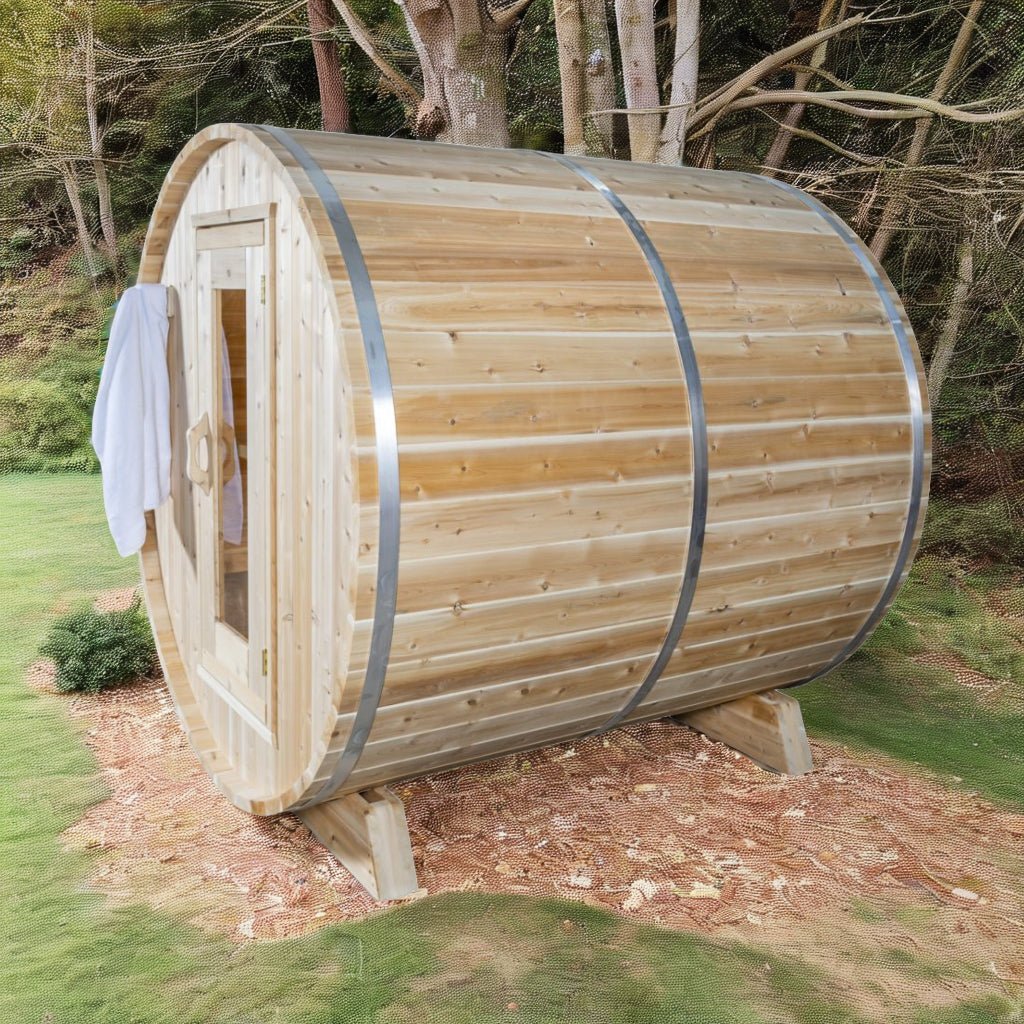 Leisurecraft Timber Harmony 4 Person Outdoor Barrel Sauna – Yard Sanctuary